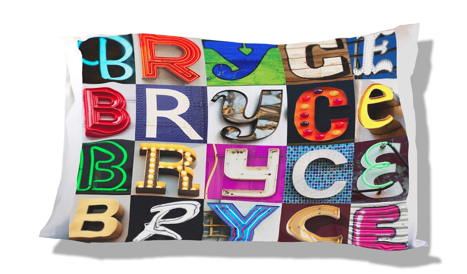 BRYCE Personalized Pillowcase featuring photos of sign letters | eBay
