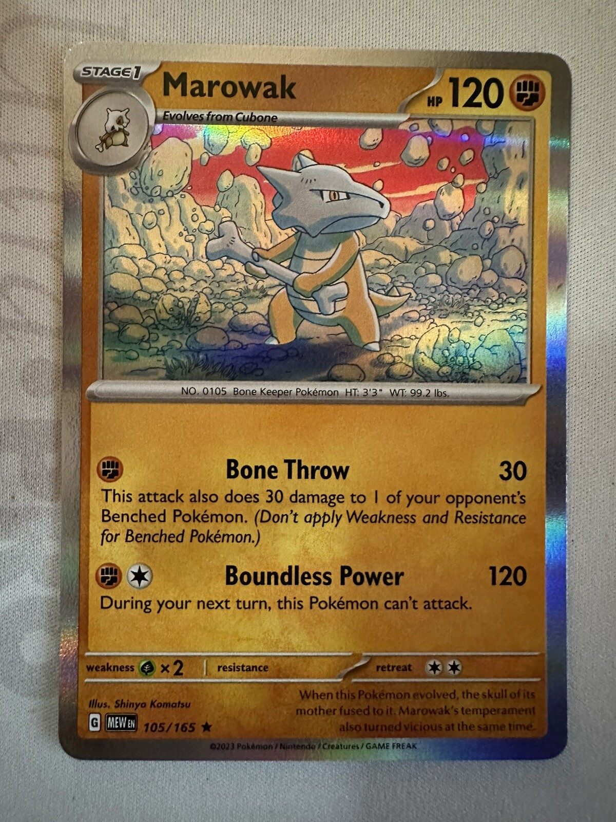 Marowak Holo NM 105/165 Scarlet & Violet 151 Pokemon Card | eBay