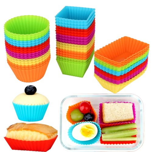 Reusable Silicone Cupcake Baking Cups Non Stick Muffin Liners Pastry ...