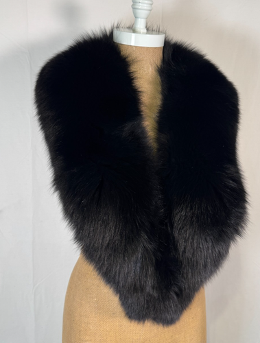 Vintage Genuine Black Genuine Luxury Fox Fur Collar Wrap Made in Canada ...