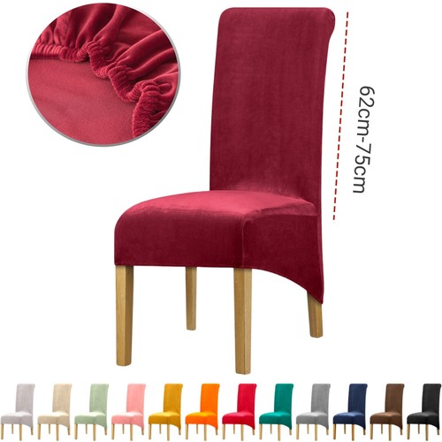Stretch Extra Large Velvet Dining Room Chair Cover Seat Slipcover ...