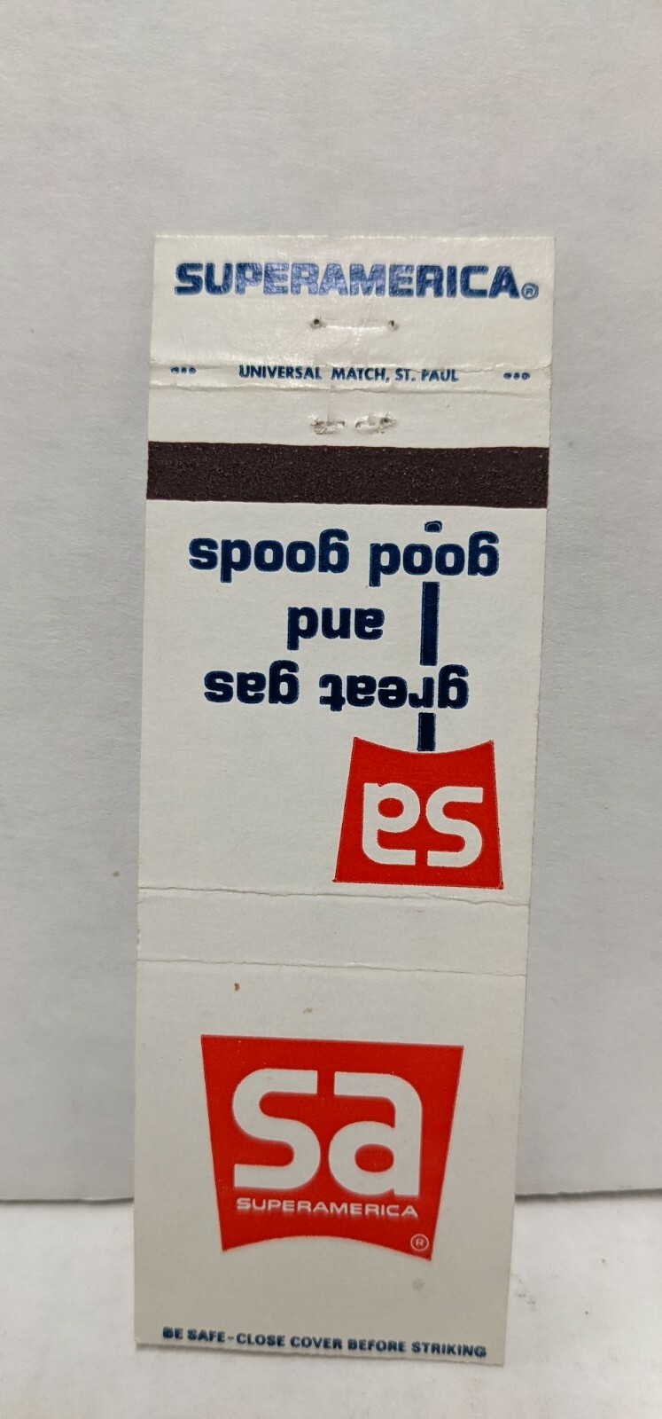 Vintage SuperAmerica Gas Stations Matchbook Cover Good Gas And Good ...