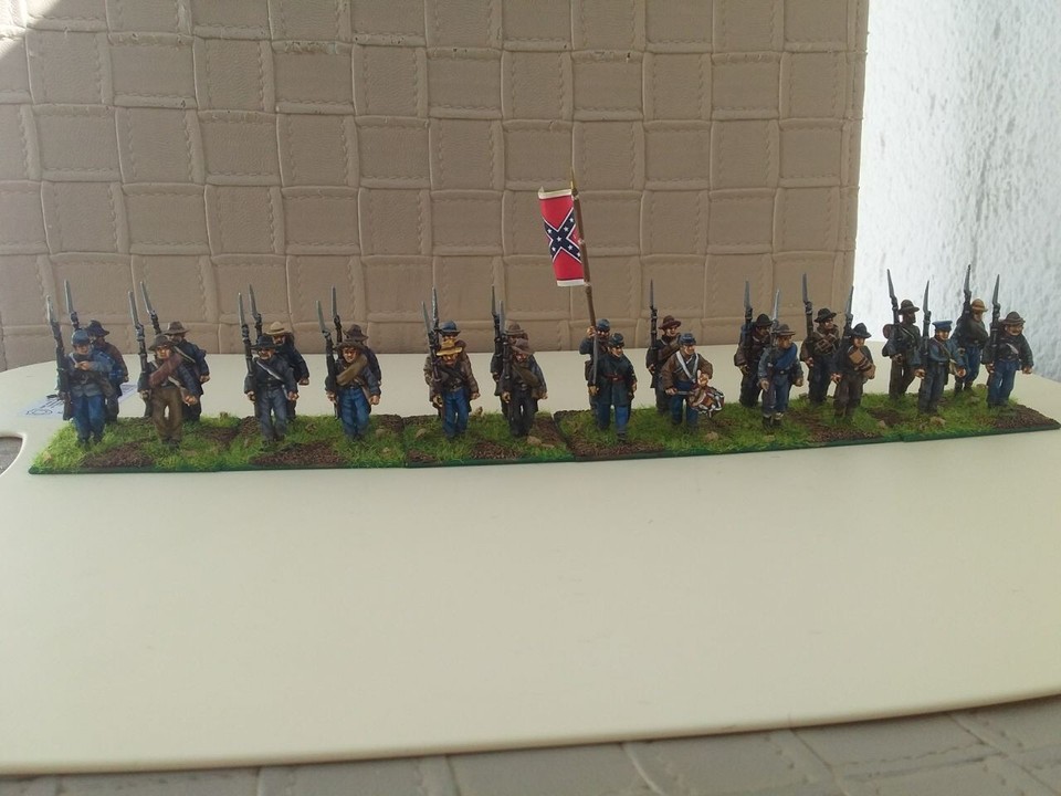 Perry Miniatures 28mm ACW Confederate infantry painted Black Powder | eBay