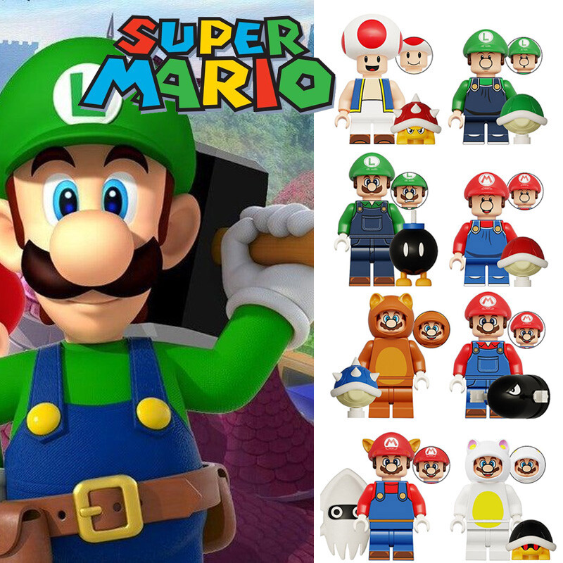 Bro Mario Super Building Blocks Kinopio Luigi Assembled Puzzle Gift ...