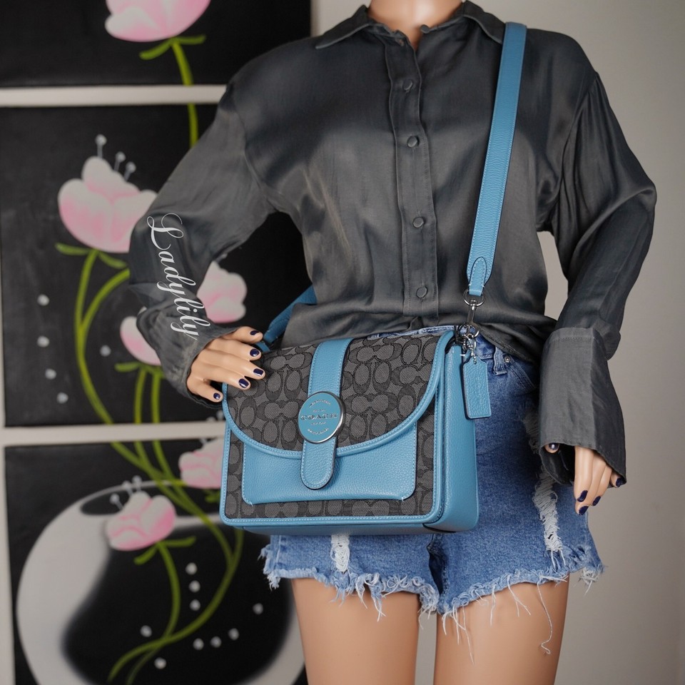 NWT Coach C8307 Lonnie Crossbody In Signature Jacquard And Pebble ...