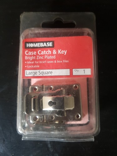 Case Catch with Lock and Key Bright Zinc Plated Steel. (Large Square ...