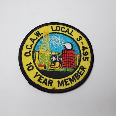 VTG OCAW Union Patch Oil Chemical Atomic Workers Iron-on 10 Year Member ...
