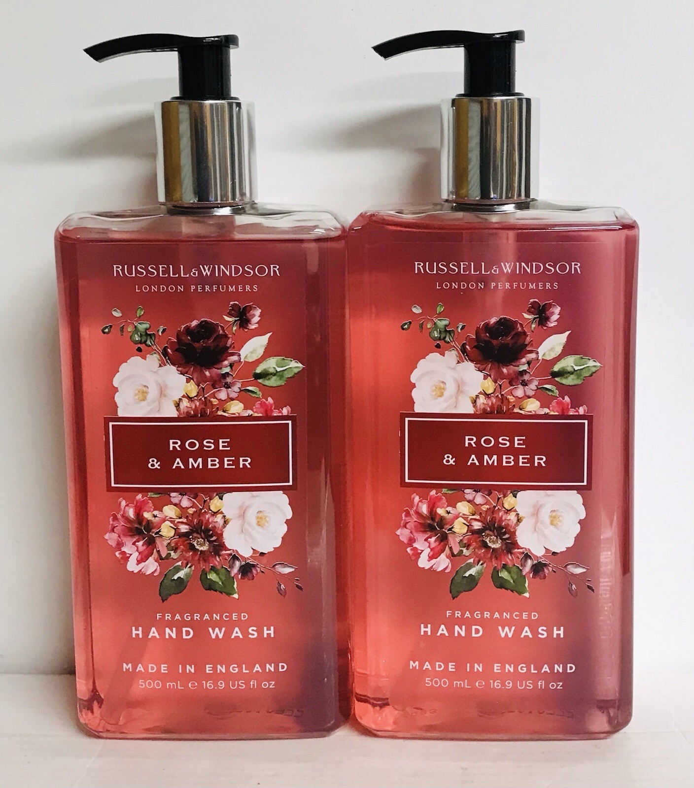 2-Pack Russell & Windsor ~ Rose & Amber Hydrating Hand Wash 16.9 fl oz ...