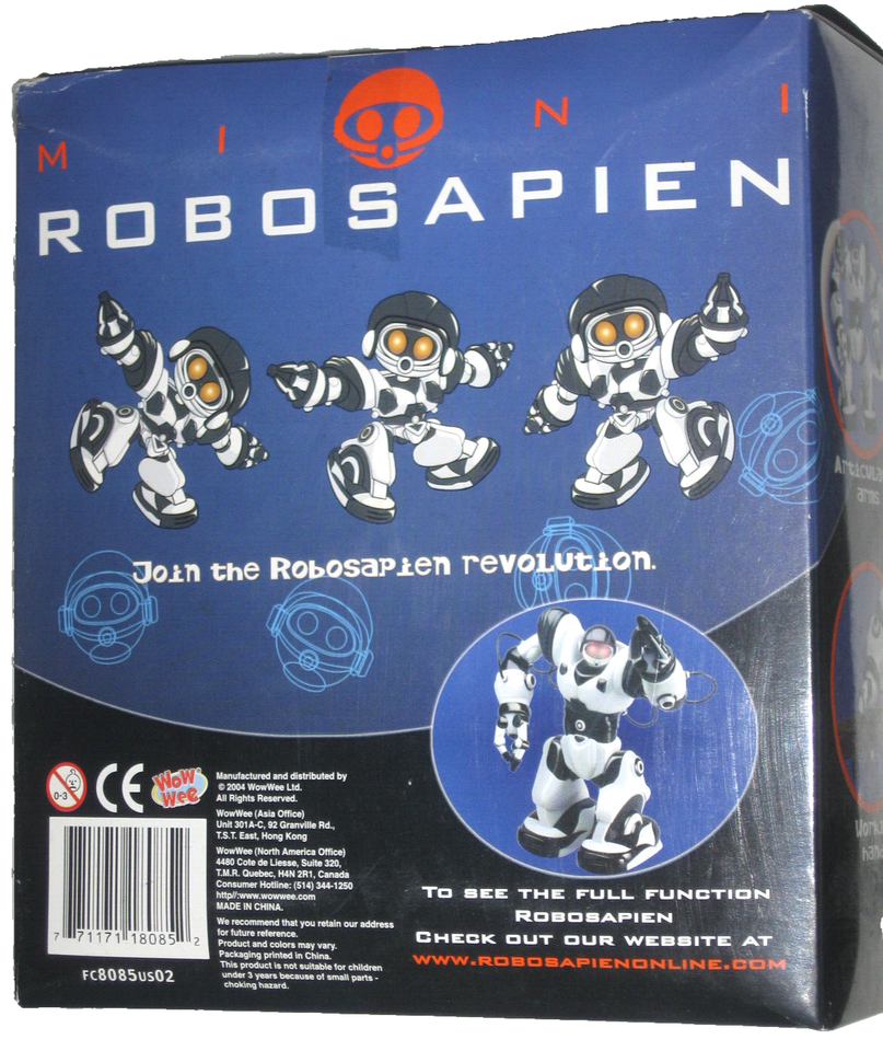 WowWee Mini Robosapien Walking Robot Chrome and Black 2004 Collectible ...