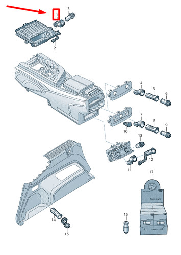 AUDI Q7 4M 12 VOLT ACCESSORY POWER OUTLET HOUSING 4M0919340A ORIGINAL ...