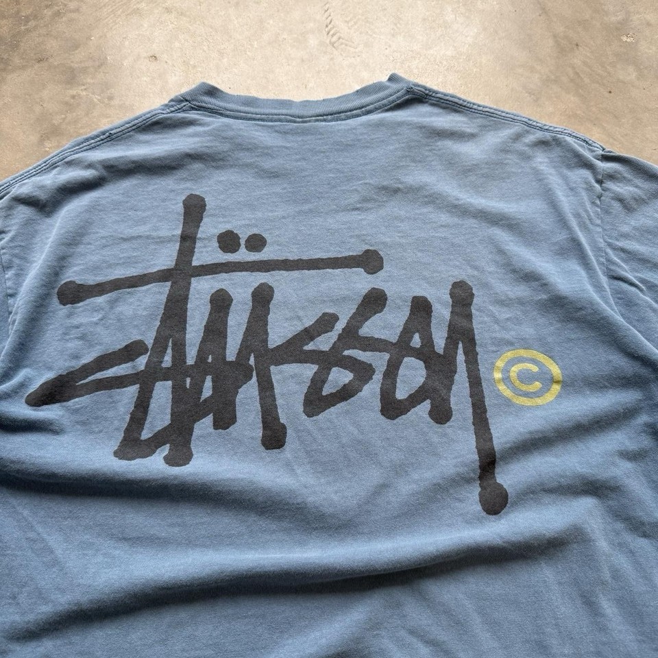 Vintage 90s Stussy Script Font Logo Single Stitch Tee Made in USA Size XL | eBay