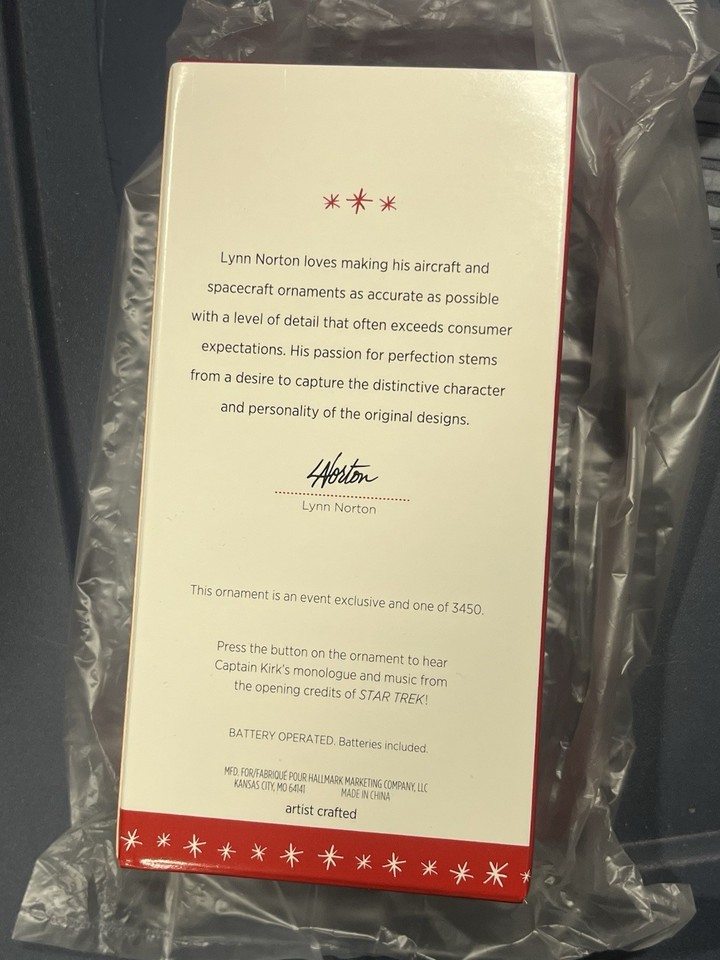 2016 Hallmark Ornament Star Trek SDCC NYCC U.S.S. Enterprise Comic Con ...