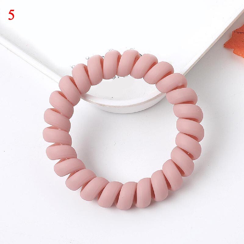 1Pcs Telephone Wire Elastic Rubber Band Traceless Girls Ponytail Hair ...