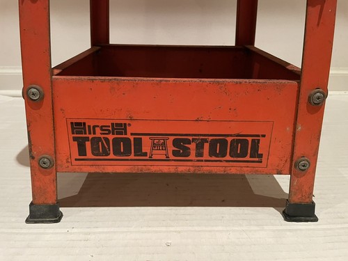 Vintage Hirsh Tool Stool Step Sit Carryall Made in USA Orange Metal | eBay