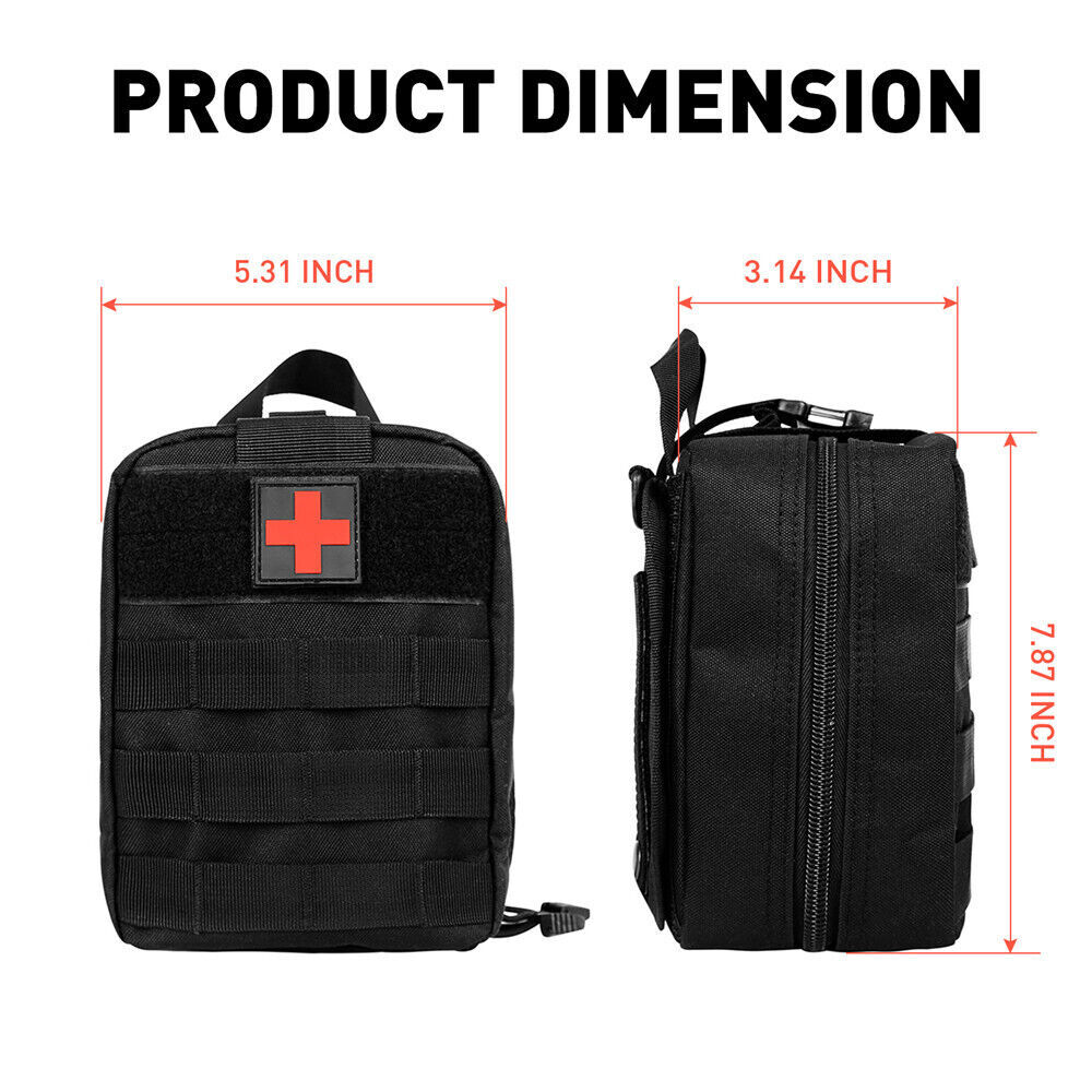 Tactical First Aid Kit Medical Molle Rip Away EMT IFAK Survival Empty ...