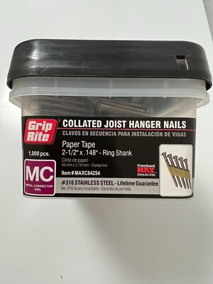 Grip Rite Collated Joist Hanger Ring Shank Nails MAXC64254 #316 ...