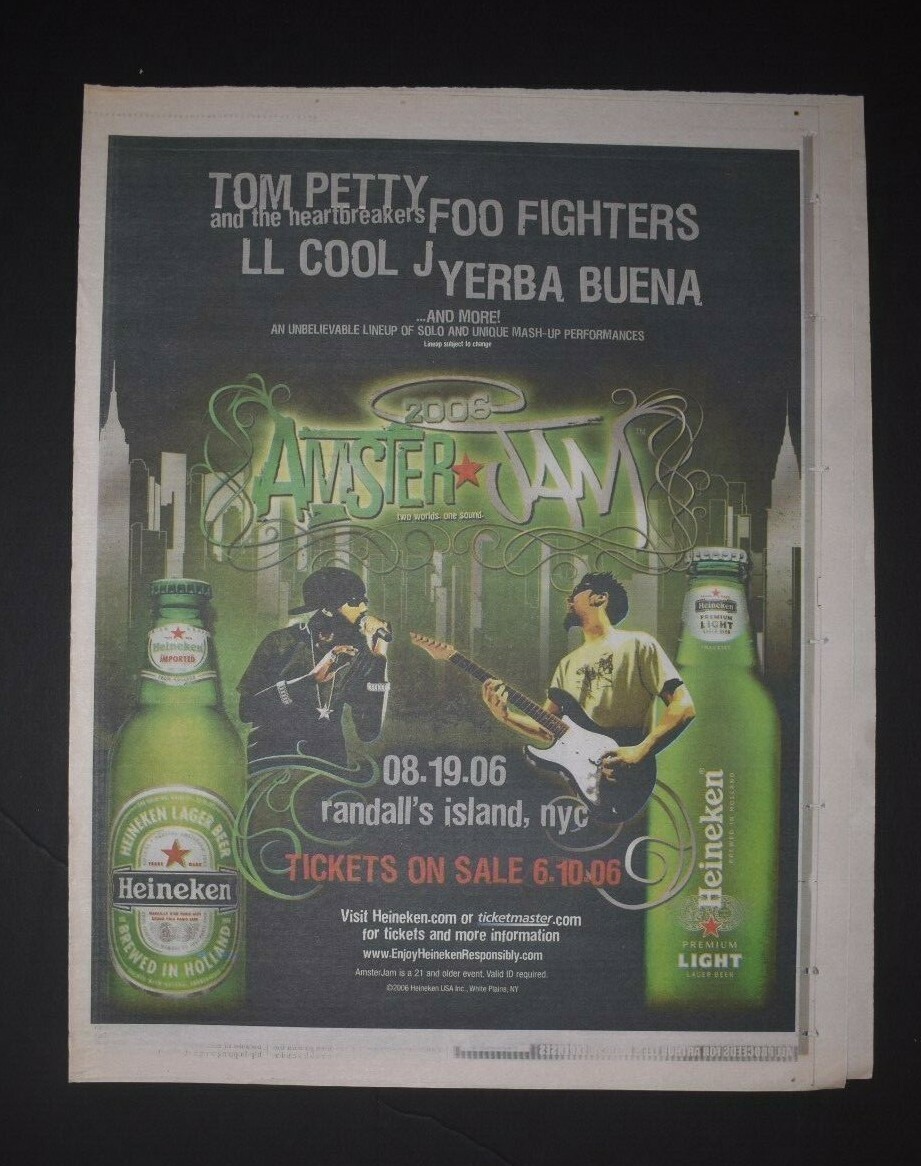 Amster Jam 2006 Concert Ad Tom Petty Foo Fighters LL Cool J Tego ...