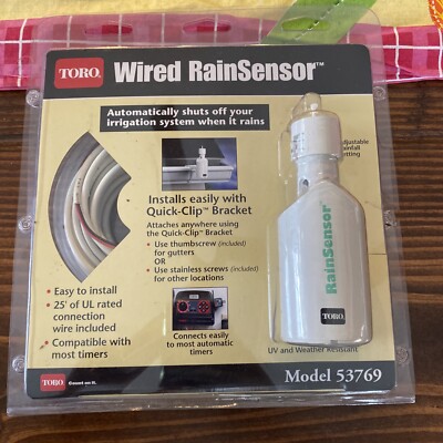 TORO Wired Rain Sensor Model 53769 Automatic Irrigation Shut Off NEW in ...