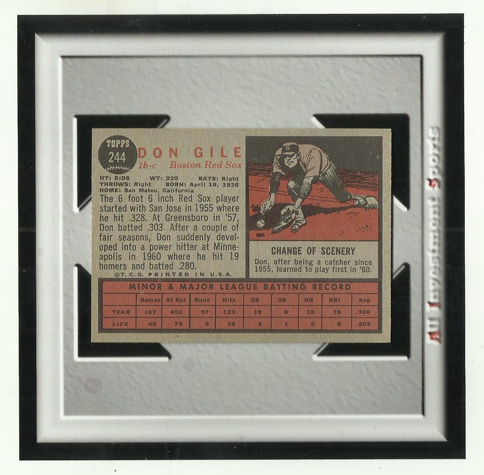 1962 Topps DON GILE #244 NM **fabulous baseball card** TD89 | eBay