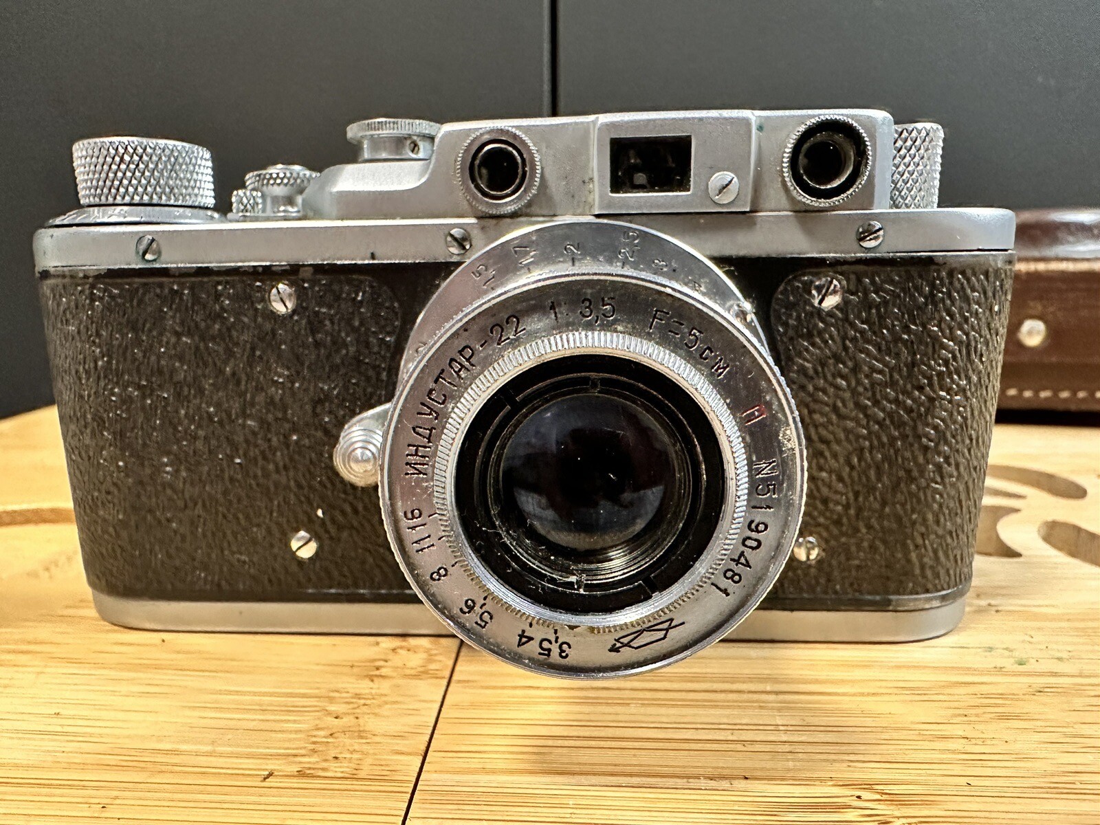 Zorki Original Soviet USSR camera f3.5/50mm lens Industar 22 Red"P ...