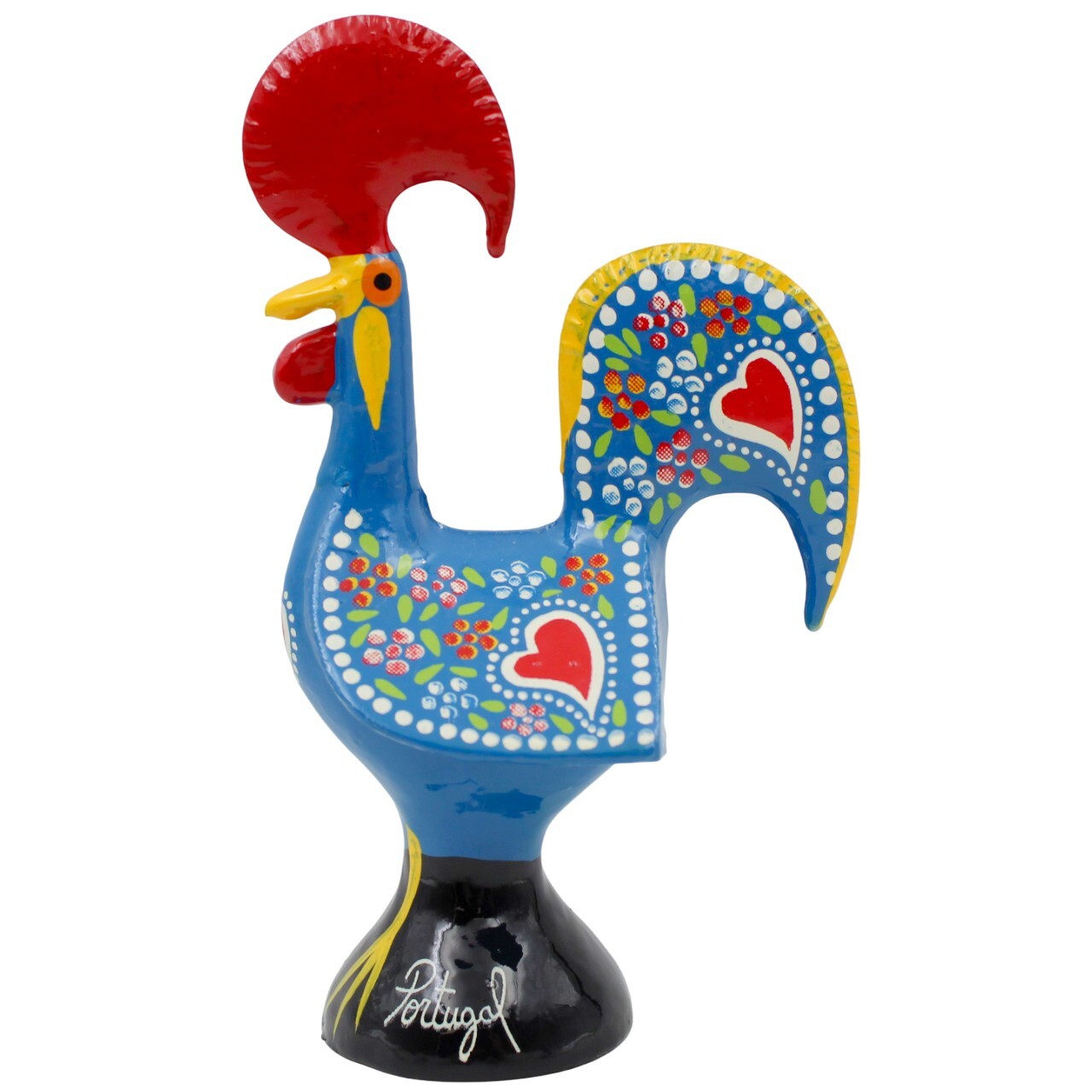 6" Traditional Hand-Painted Portuguese Good Luck Rooster Metal Figurine ...