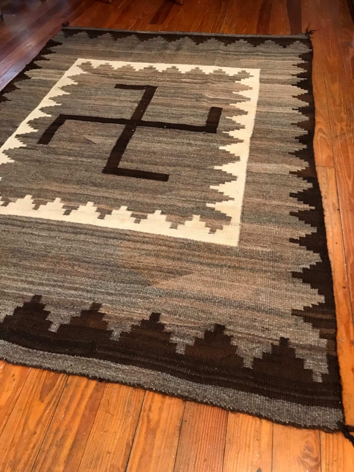 STUNNING NAVAJO WHIRLING LOG TRADING POST RUG,BEAUTIFUL HANDSPUN ...