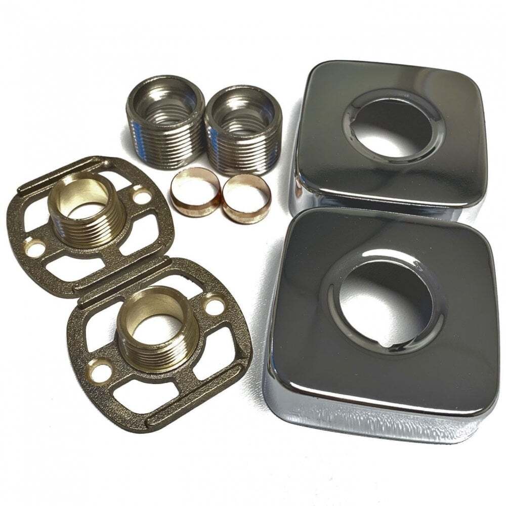 Fast Fix Easy Fit Bar Valve Shower Fixing Kit Square Shrouds Chrome ...