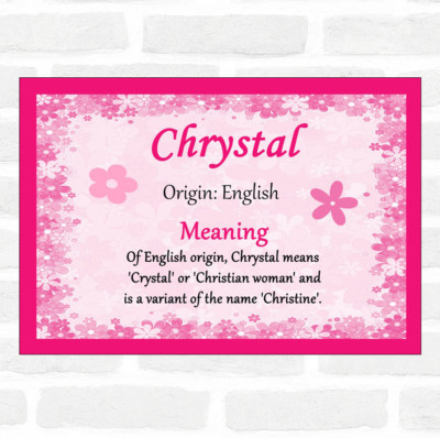 Chrystal Name Meaning Pink Certificate | eBay