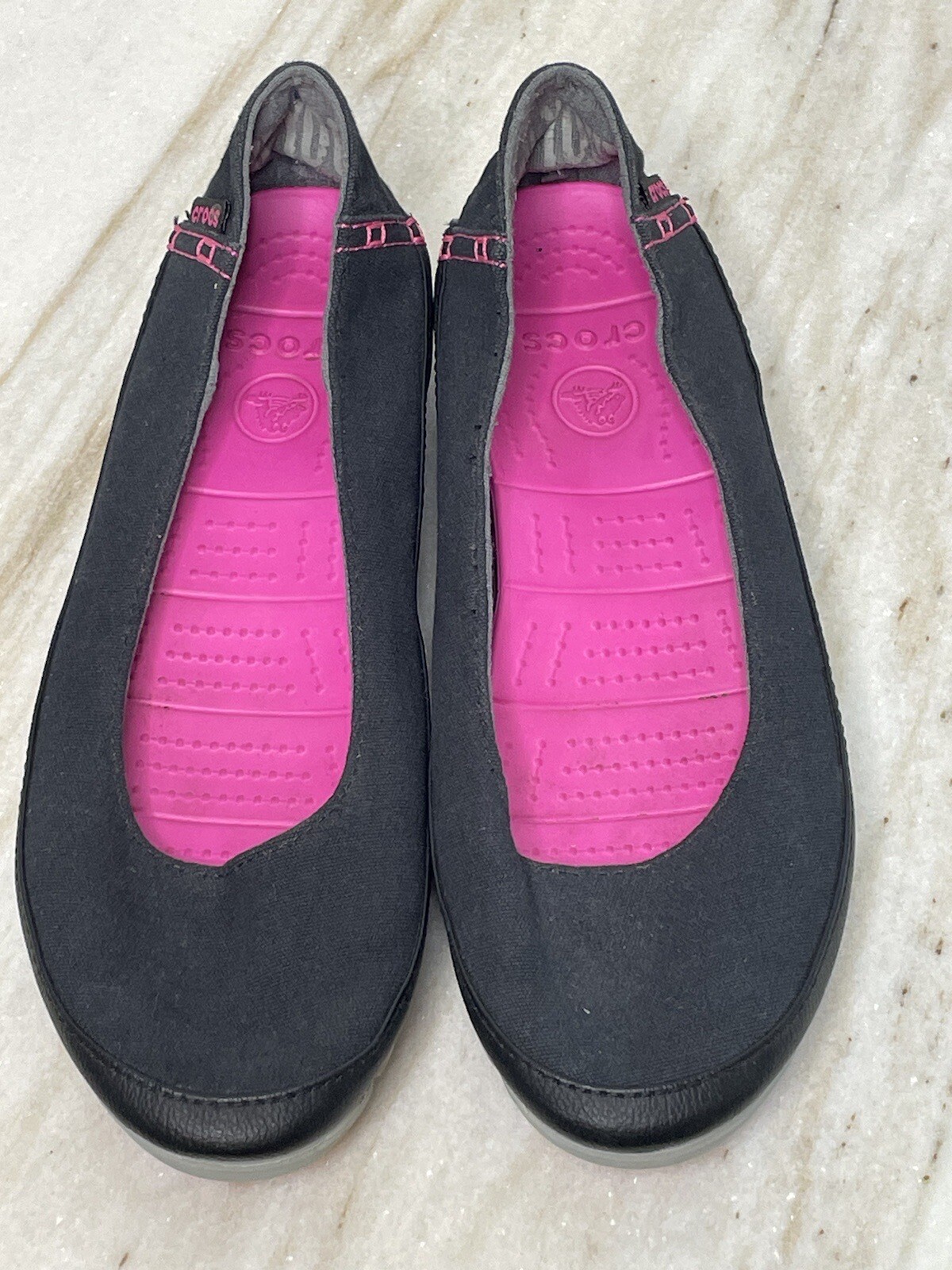 Crocs Stretch Sole Skimmer Slip On Loafer Sz 9 Black … - Gem