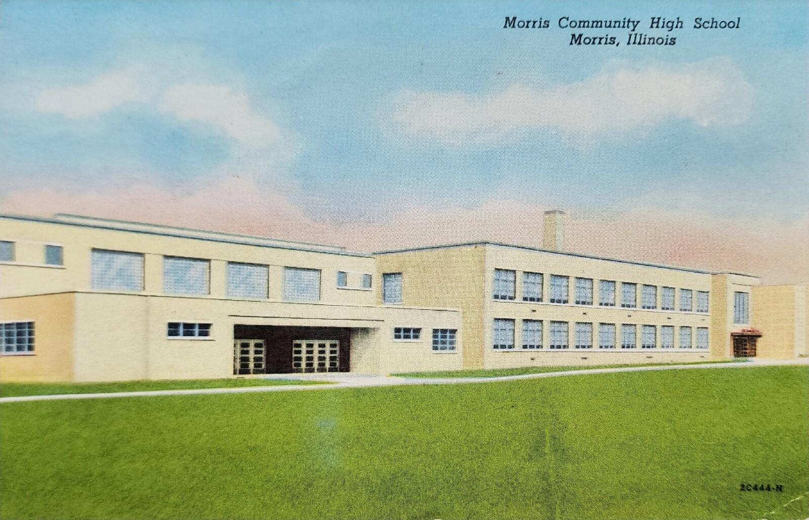 Postcard IL Morris Community High School UNPOSTED Curteich | eBay