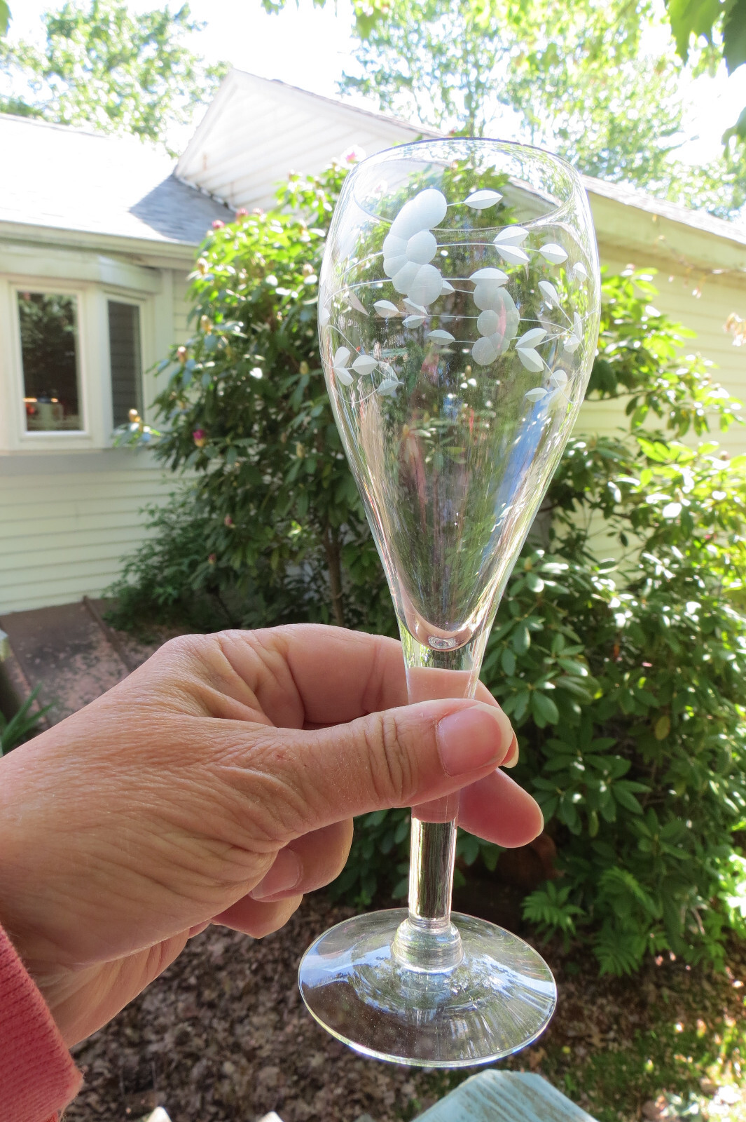 2 Princess House Crystal Heritage tulip champagne flutes, glasses ...