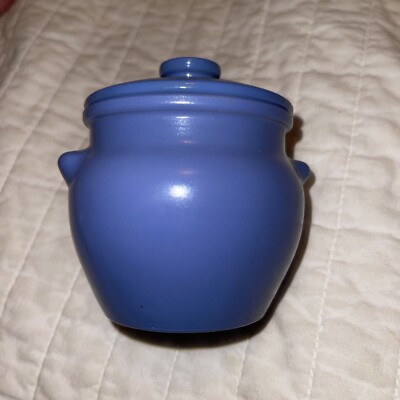 vintage butcher cheese new york blue jar with lid Excellent condition ...