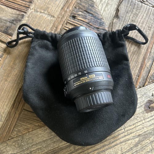 NIKON DX AF-S Nikkor 55-200mm 1:4-5.6G ED Lens w/ Front + Rear Caps ...