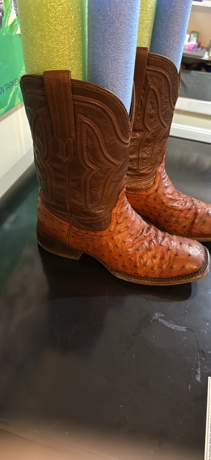 Tecovas Emmitt Pecan Full Quill Ostrich Boots Size 11.5 EE | eBay