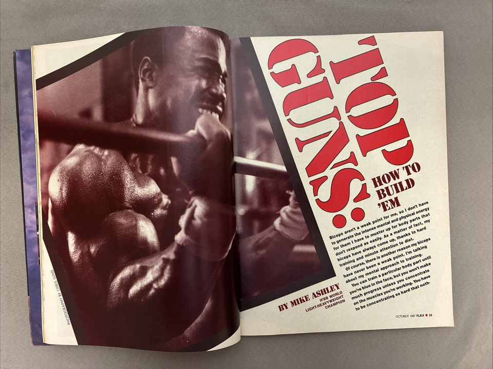 Flex Bodybuilding Muscle Magazine / Gary Strydom + Mike Ashley / 10-87 ...