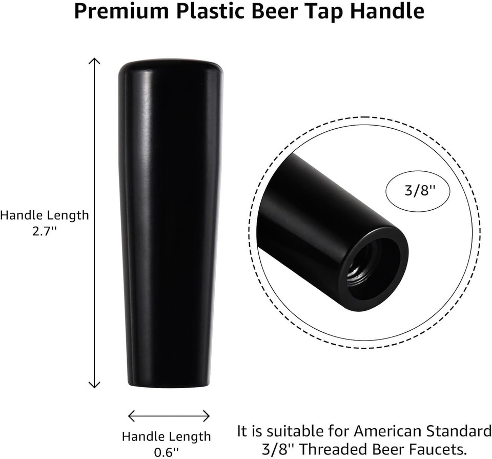 6 PCS Beer Tap Handle - Black Plastic Keg Short, Bar 6 Pieces | eBay