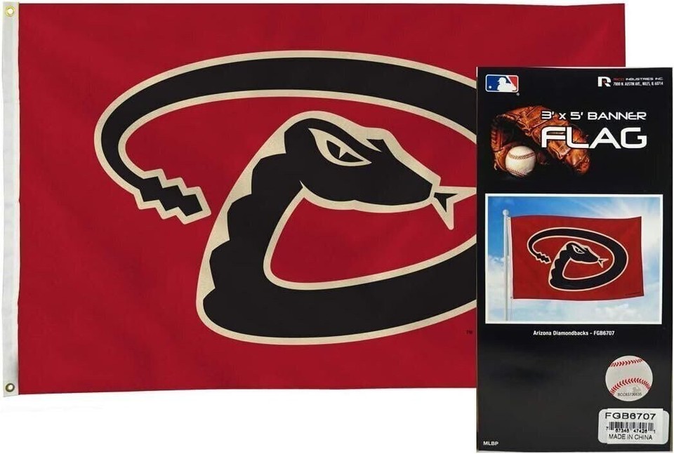 Arizona Diamondbacks 3x5 Foot Flag Banner, D Logo Design, Single Sided ...