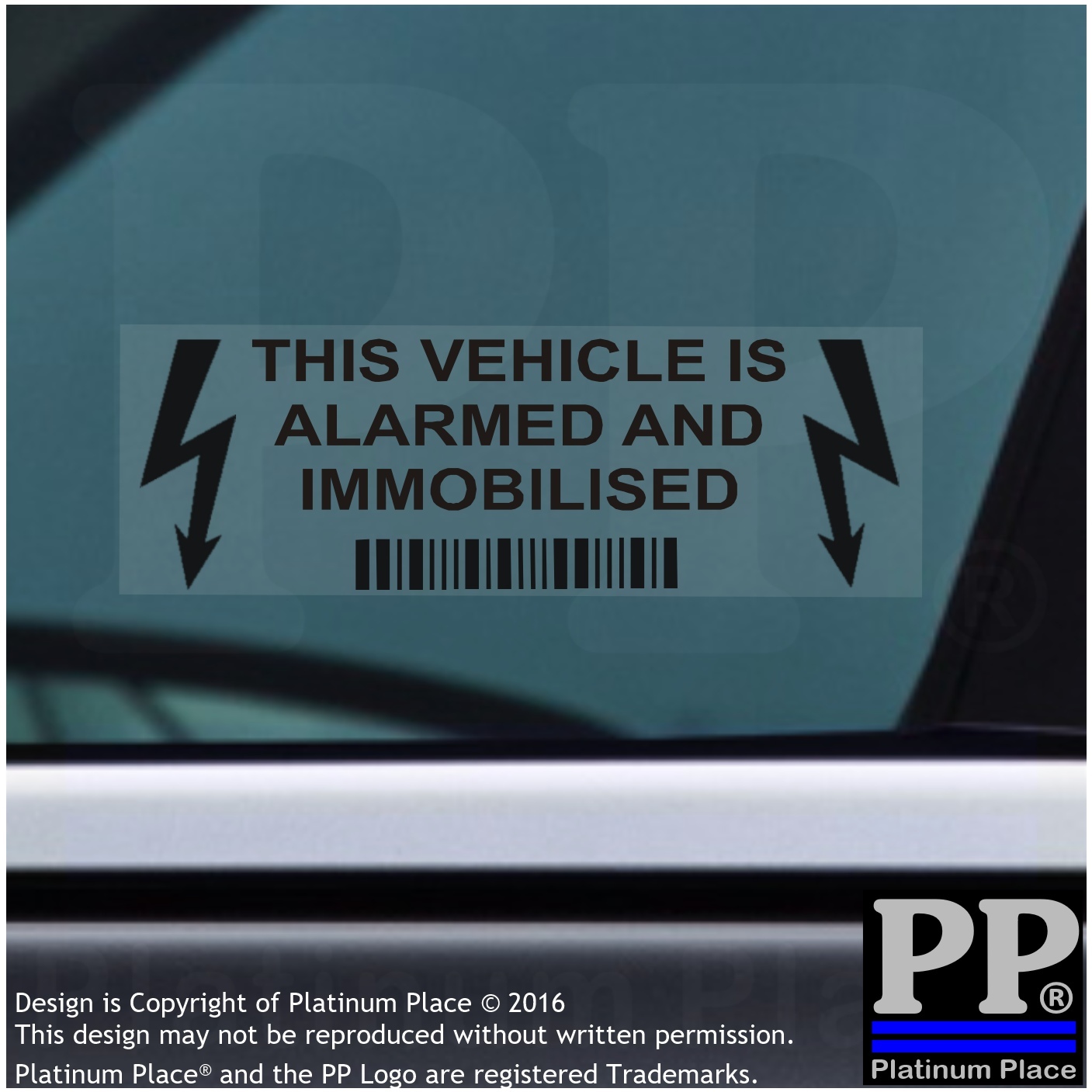 5 x This Vehicle Car Van Taxi Cab Alarm and Immobiliser Security ...