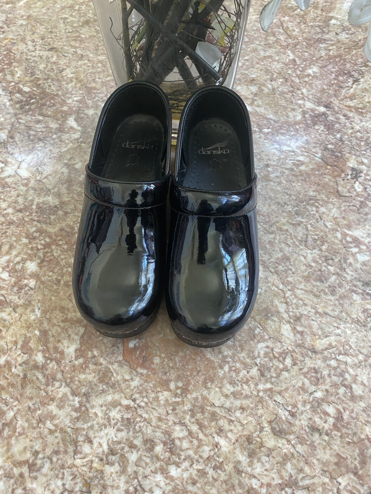 Dansko Professional Black Patent Work Nurse Clog Shoe… - Gem