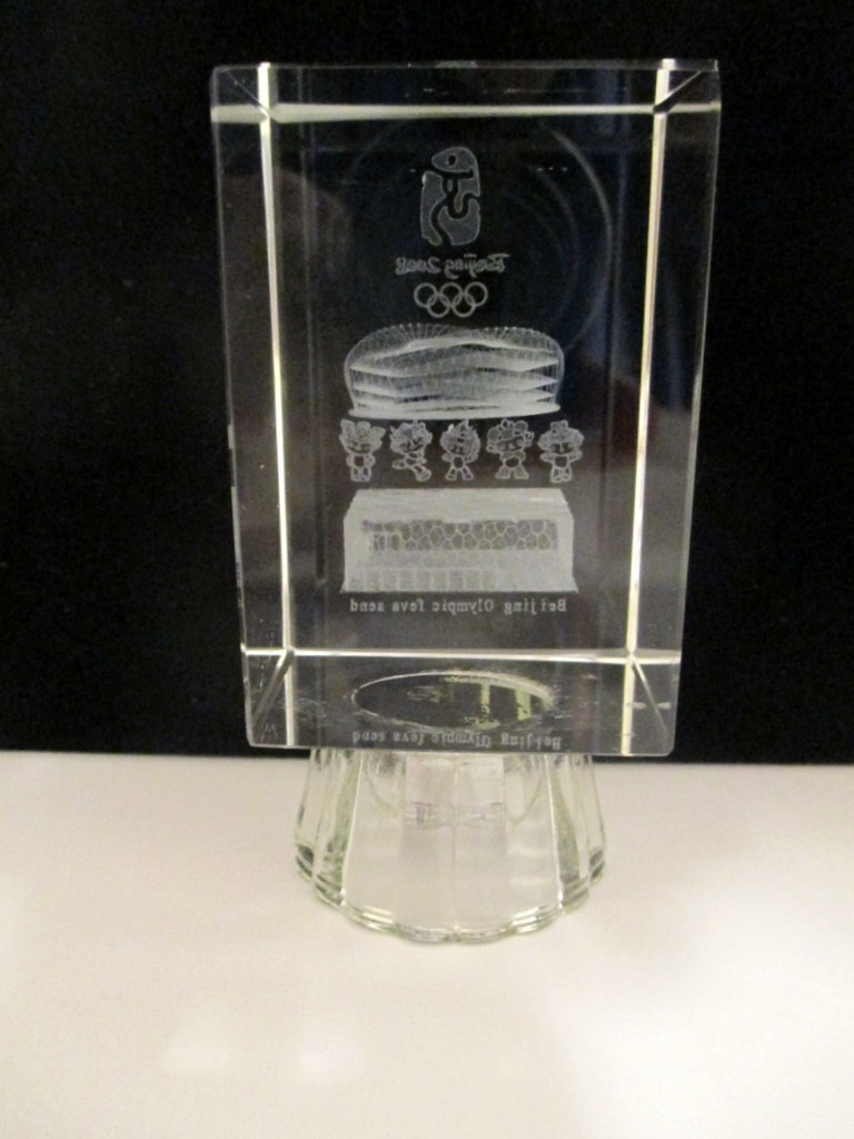 2008 BEIJING OLYMPICS MINI CRYSTAL GLASS PAPERWEIGHT FUWA MASCOT | eBay