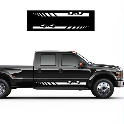 2pcs 4x4 Vinyl Decals Pickup truck Side Door Graphics Kit White ...