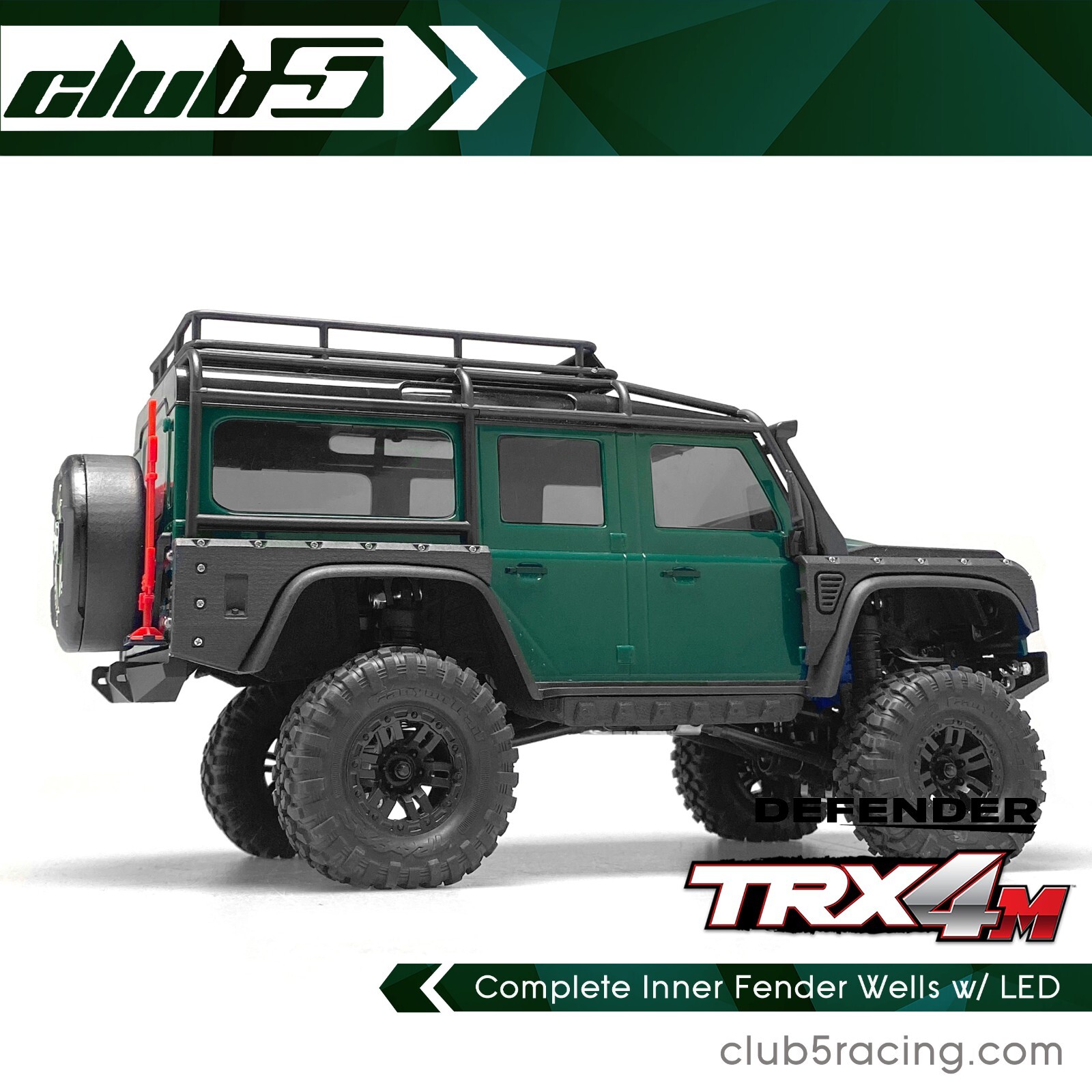 Complete Inner Fender Wells w/ LED Rock Light for Traxxas TRX-4M ...