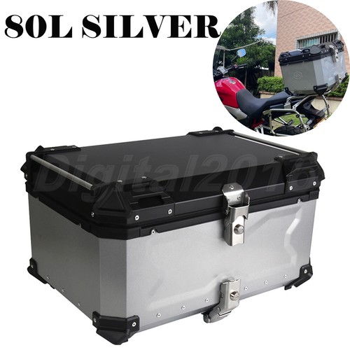 80L Motorcycle Rear Top Box Silver Al Alloy Trunk Case for Suzuki ...