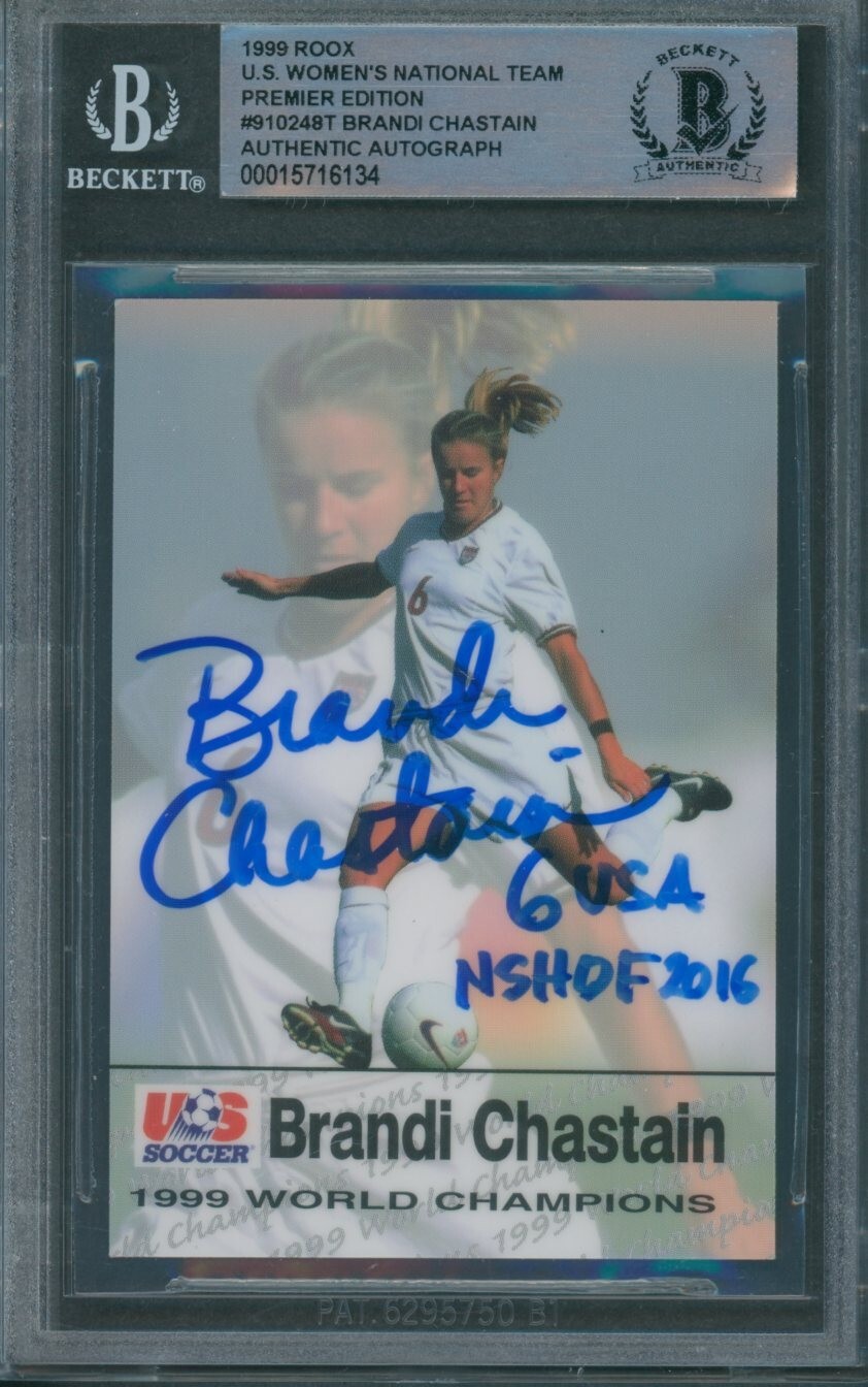 1999 Roox USWNT Premier Brandi Chastain Signed RC Beckett Authentic ...