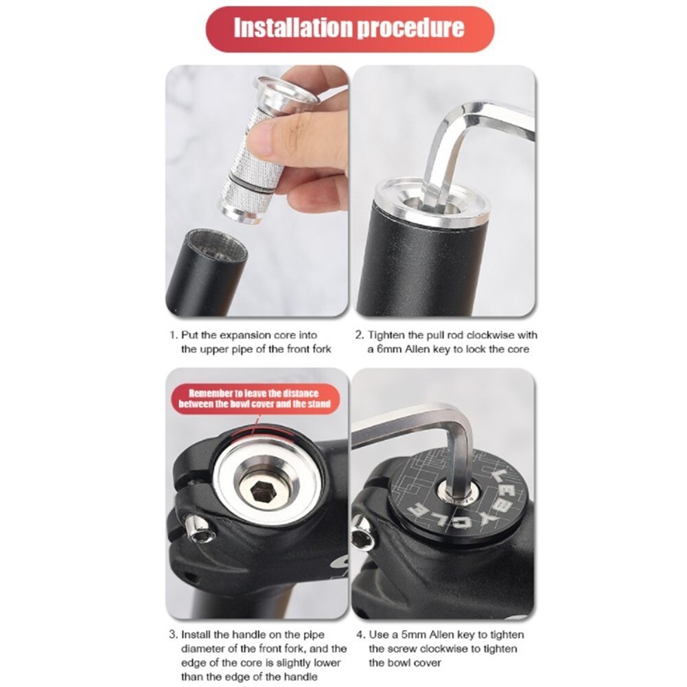 Bike Headset Expander Plug for 28 6mm Carbon Fiber Forks and Suspension ...