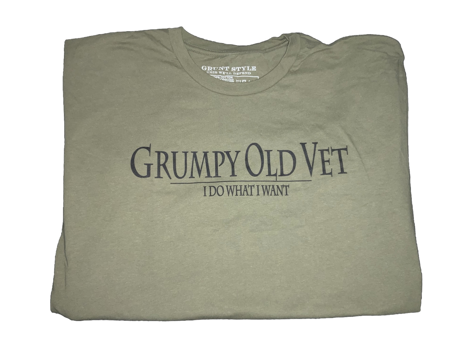 Grunt Style- Grumpy Old Vet- Men’s T-Shirt- Green-Large- O8 | eBay