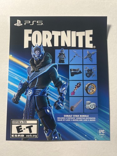 Fortnite Cobalt Star Bundle PS5 Code + 1000 V-Bucks NEW UNSCRATCHED ...