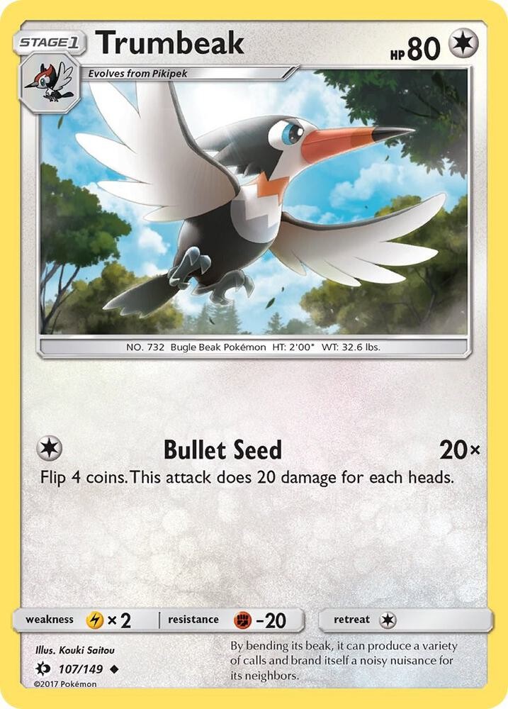 Pokémon TCG Trumbeak Sun & Moon Base Set 107/149 Uncommon NM/M Bugle ...