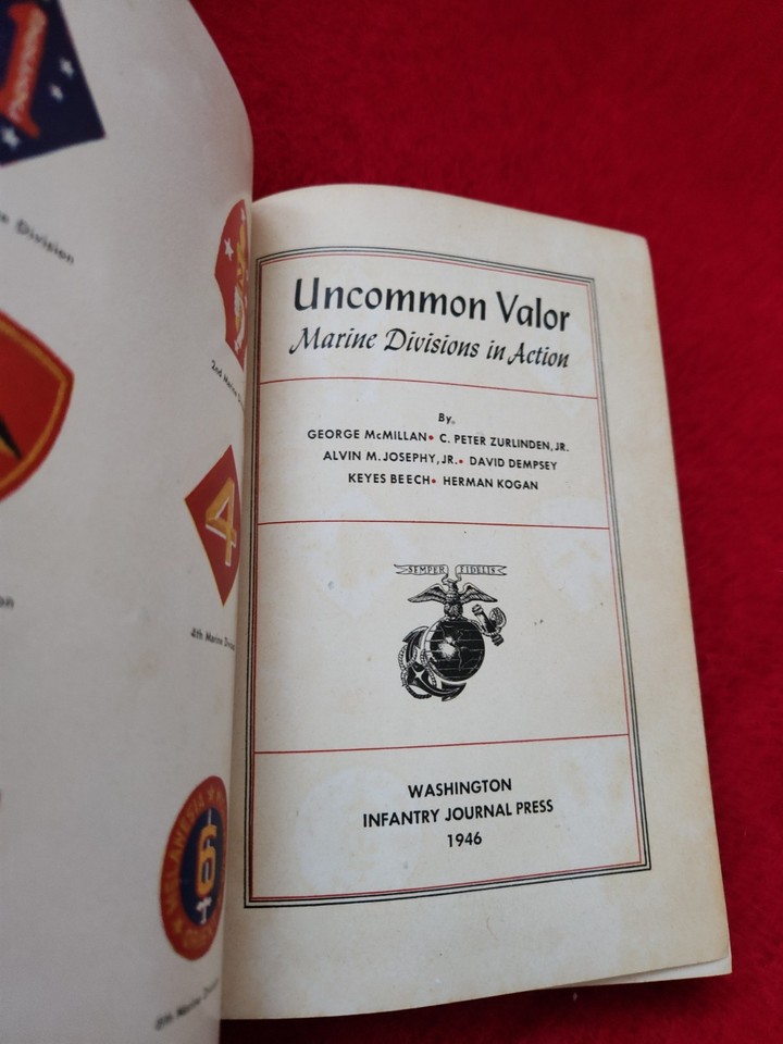 HB 1946 UNCOMMON VALOR Marine Division in Action 1st Edition WWII Maps ...