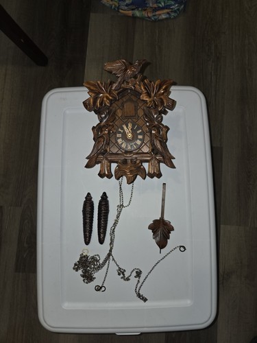 Black Forest German Cuckoo Clock With Weights, Top Peice, And Cert ...